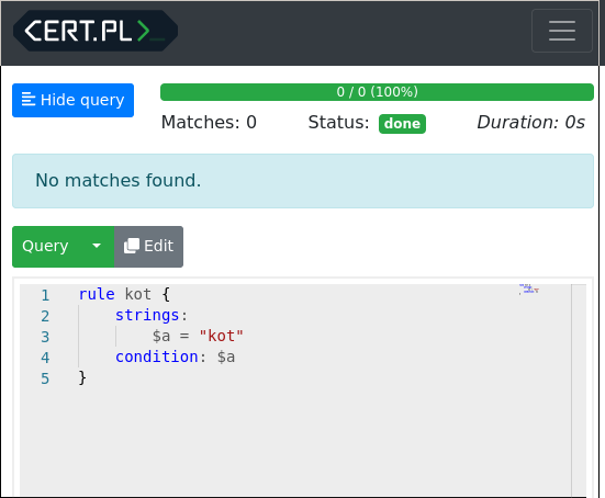 Query error on mobile shown at the bottom · Issue #125 · CERT-Polska/mquery · GitHub