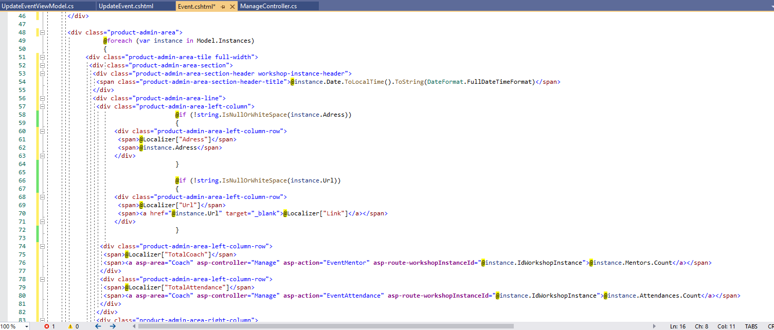 Indentation problem in Razor View on VS2019 Preview 4.0 · Issue #4929 · dotnet/razor · GitHub