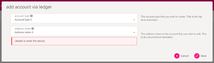 Error: Unable to reset the device #4049 · Issue #43 · Zondax/ledger-kusama · GitHub
