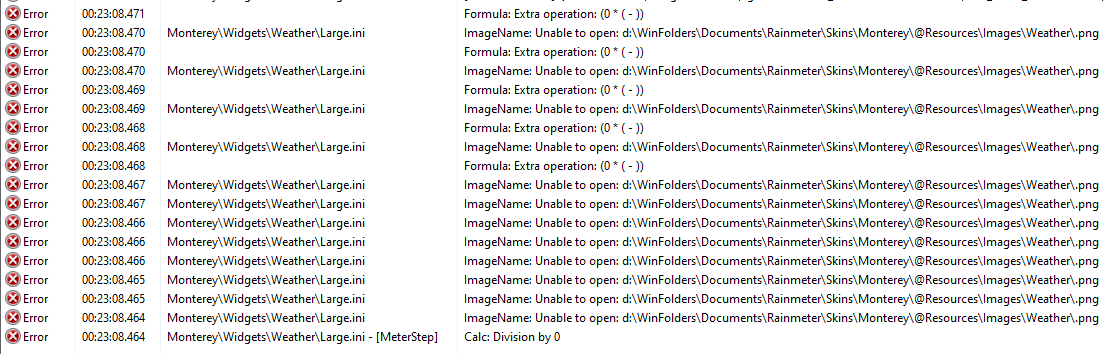 Weather & Volume Widget errors · Issue #87 · creewick/MontereyRainmeter · GitHub