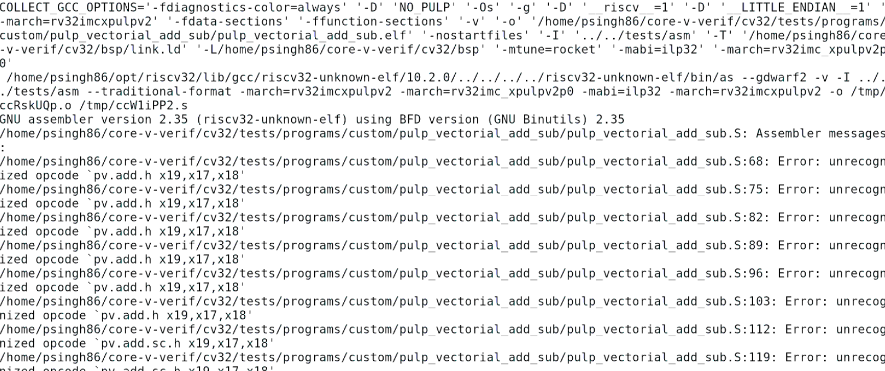 Getting error while running assembly test · Issue #405 · openhwgroup ...