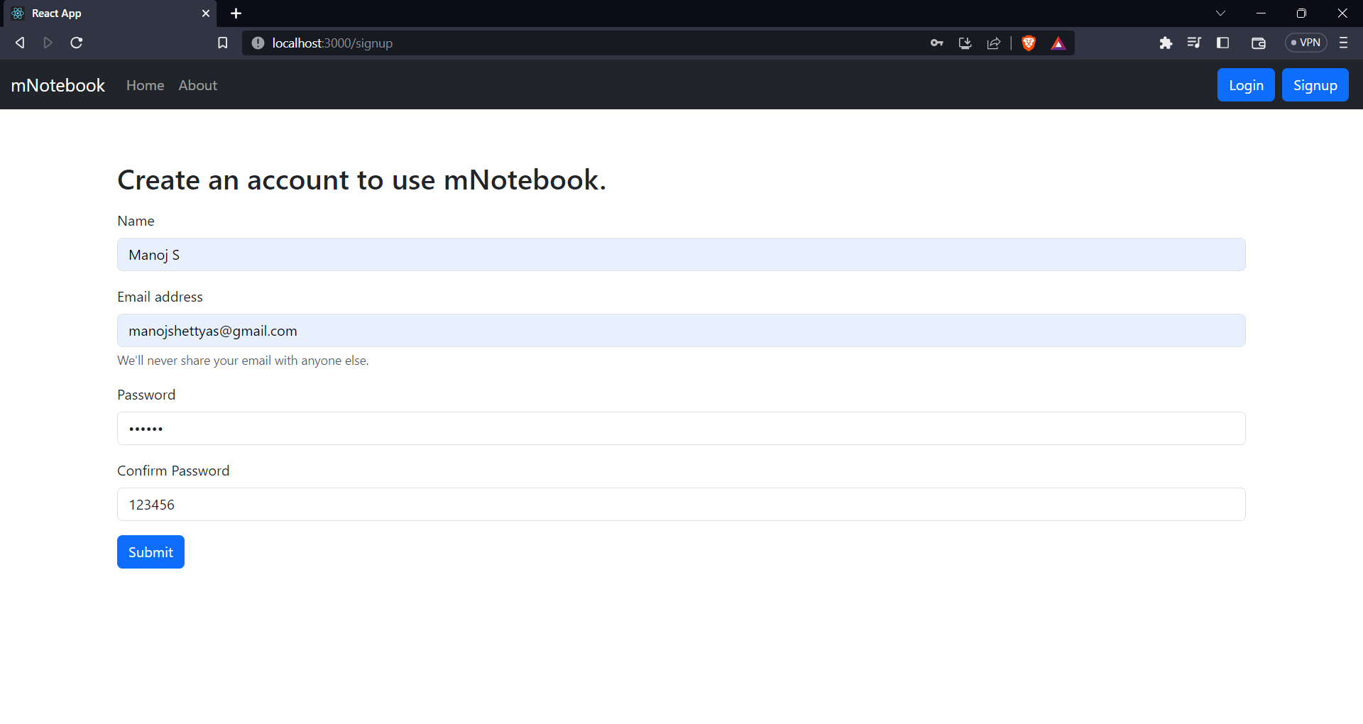 GitHub - manoj-shetty/mNotebook