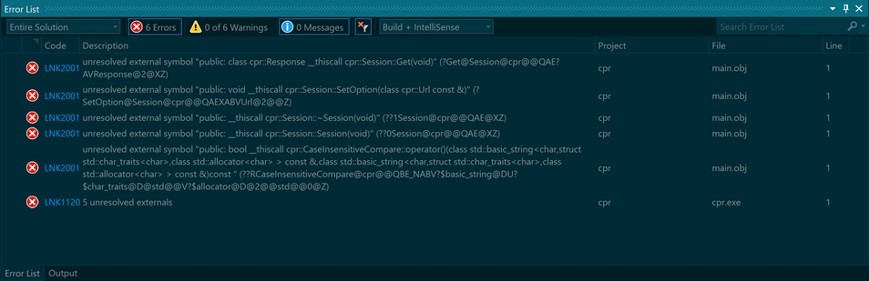 Unresolved external symbol · Issue #438 · libcpr/cpr · GitHub