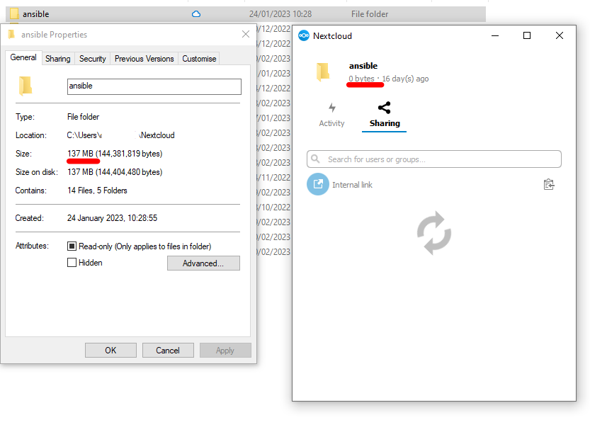 [Bug]: 3.7.1 Fileshare dialogue stuck · Issue #5411 · nextcloud/desktop · GitHub