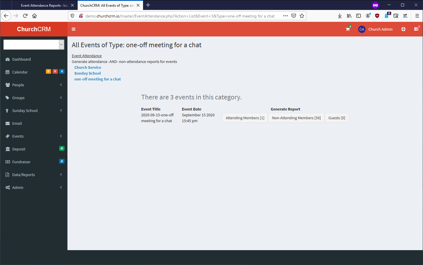 Event Attendance Reports · Issue #5344 · ChurchCRM/CRM · GitHub