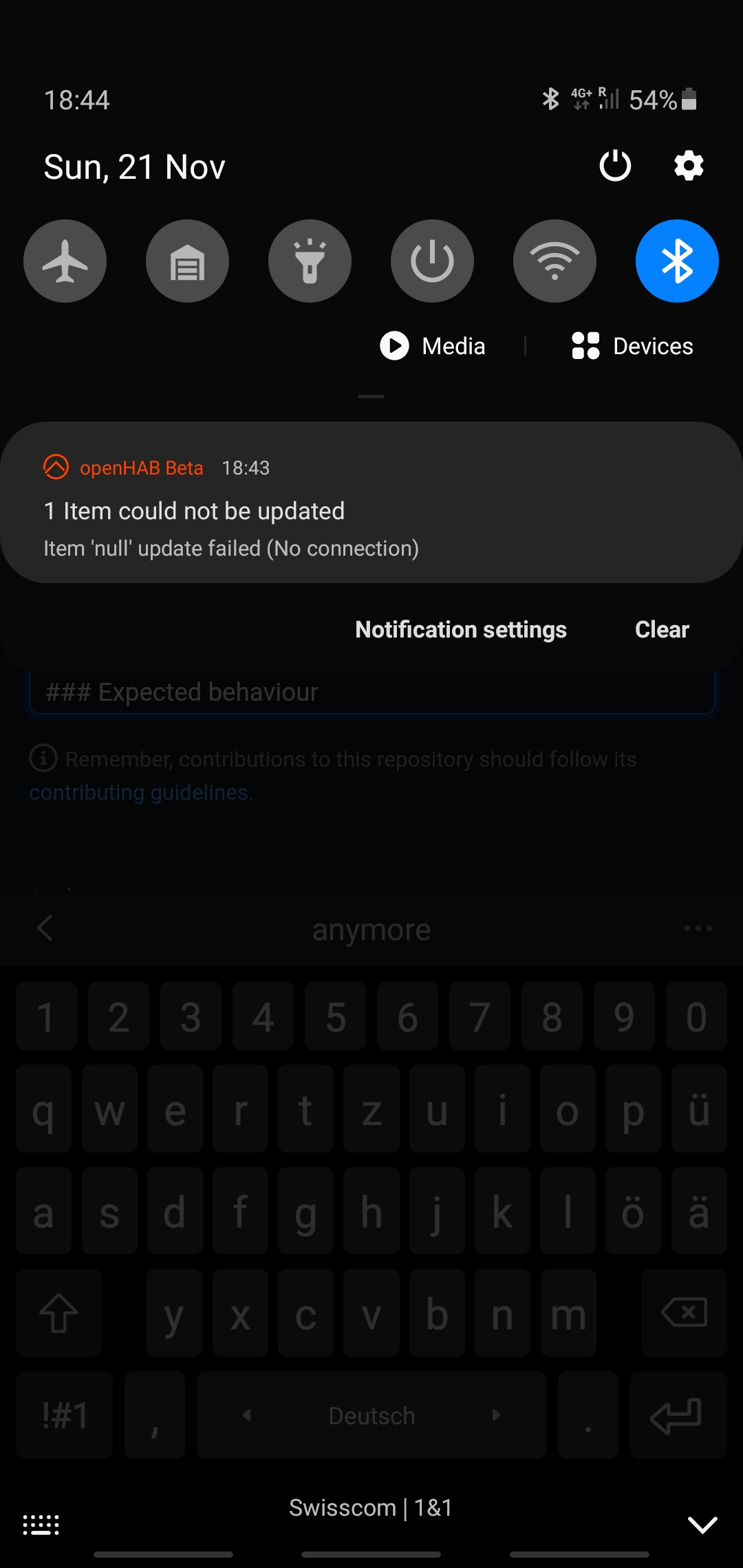 ANDROID 11 tiles item 'null' update failed (no connection) · Issue #2761 · openhab/openhab ...
