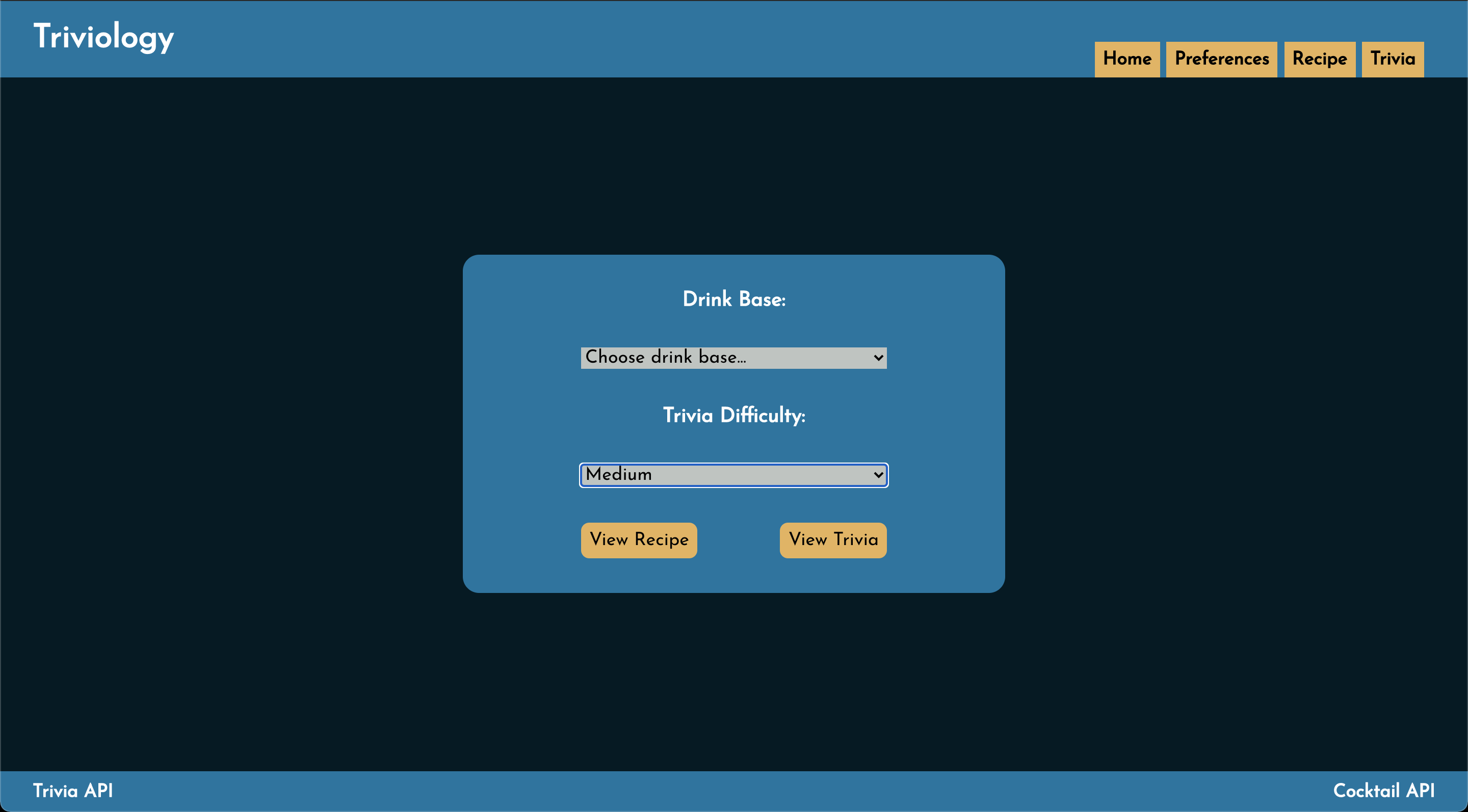 GitHub - alia-peterson/trivia-night: This is the final solo project for ...