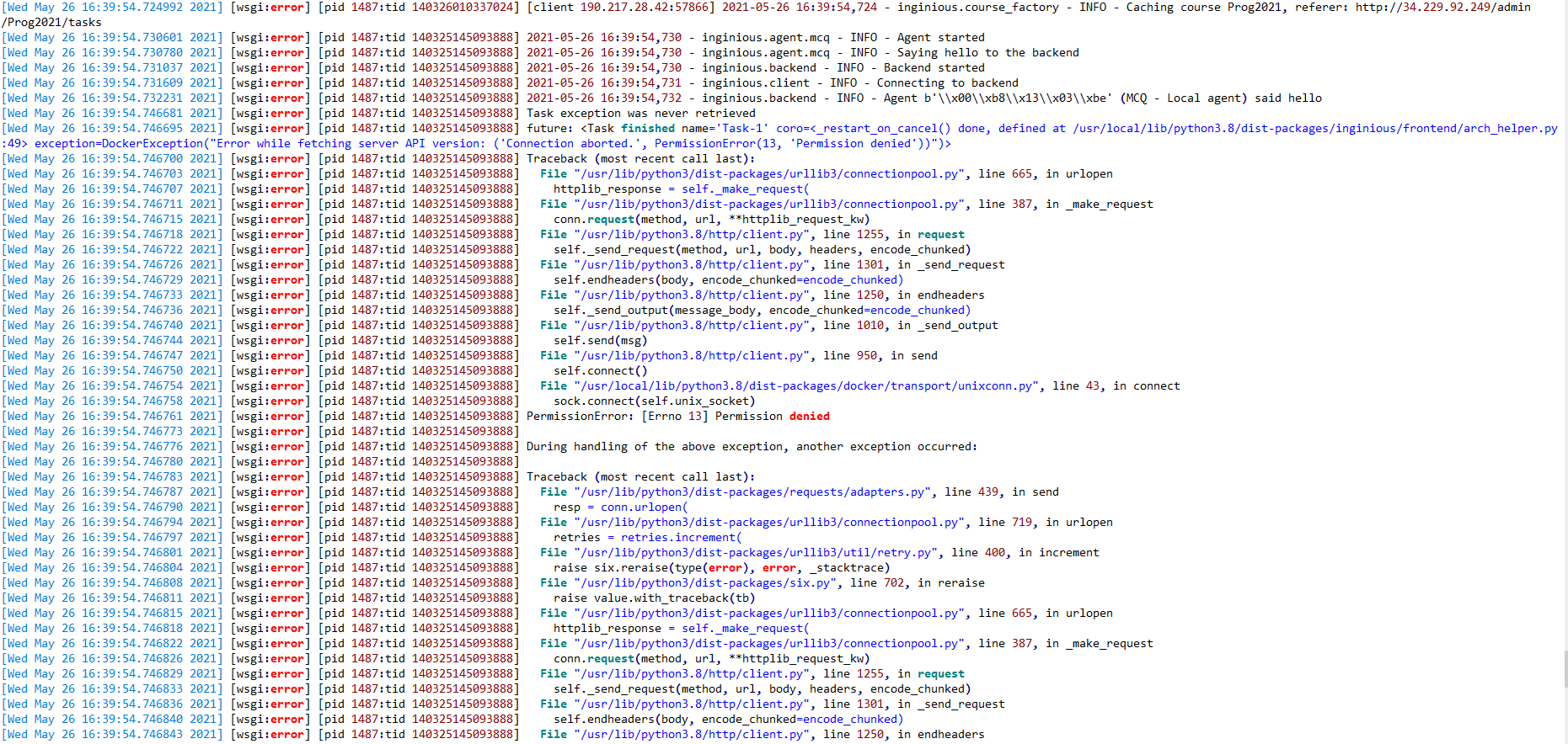 Nothing appears in "Grading Environment" when selecting Standard container (Docker) · Issue #673 ...