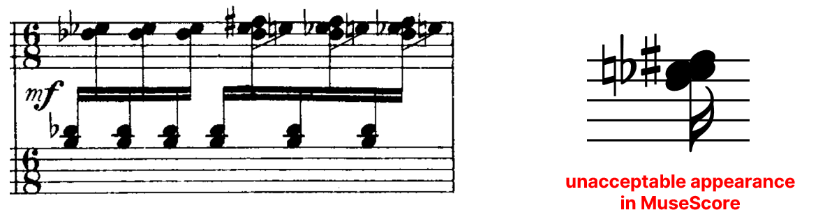 Branching (pronged) stems for altered unisons and certain cluster chords · Issue #17503 ...