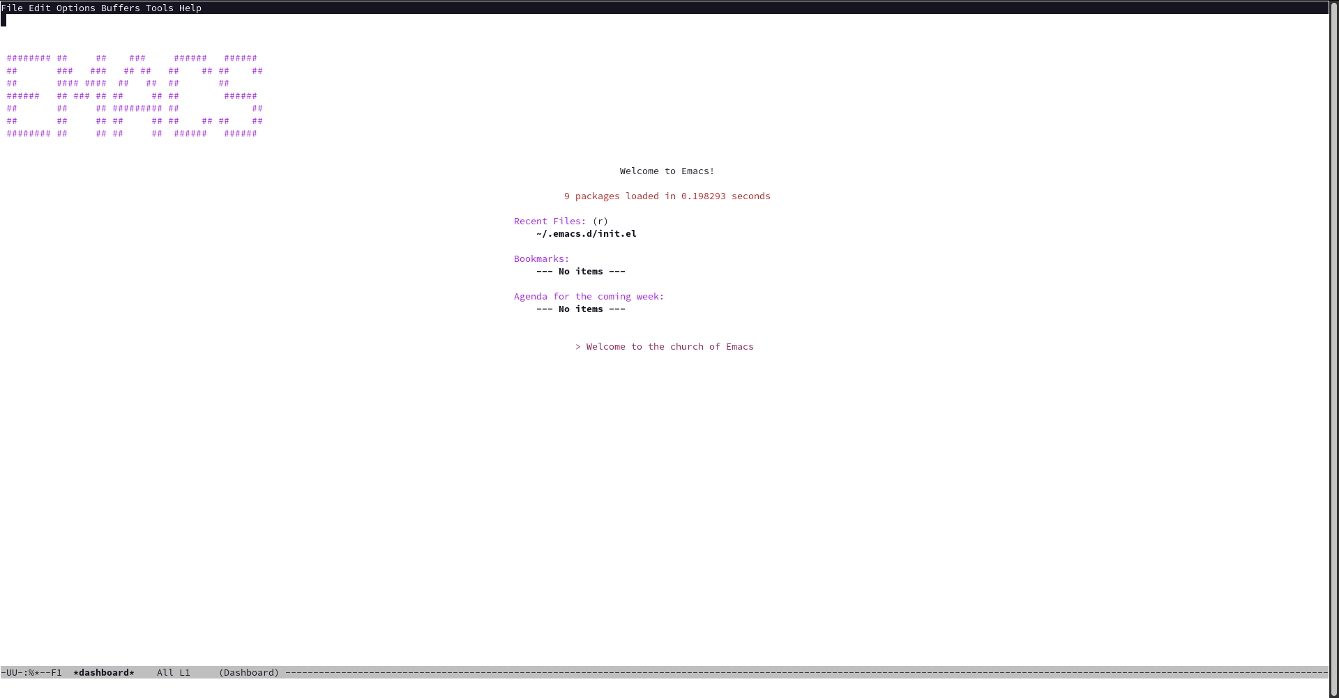 The text banner is not centered when using terminal Emacs · Issue #413 · emacs-dashboard/emacs ...