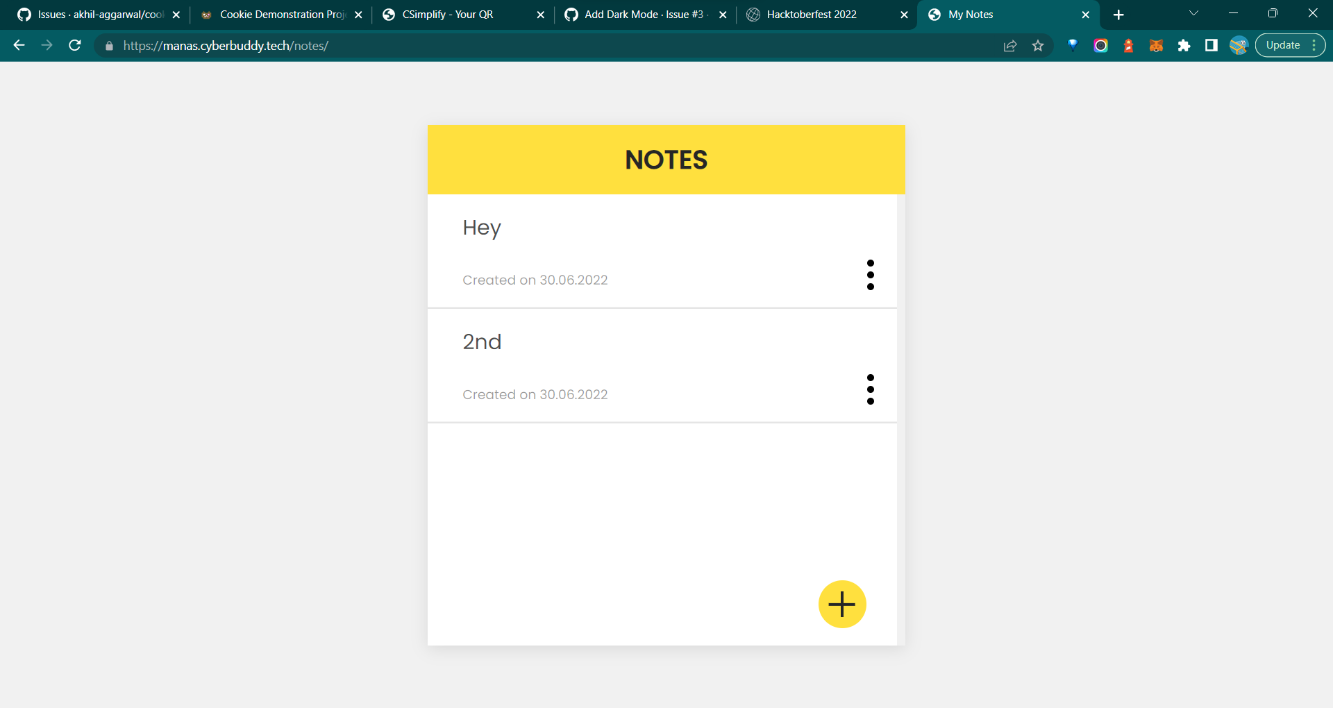 Fix the date issue · Issue #5 · cyberbuddy-manas/notes · GitHub