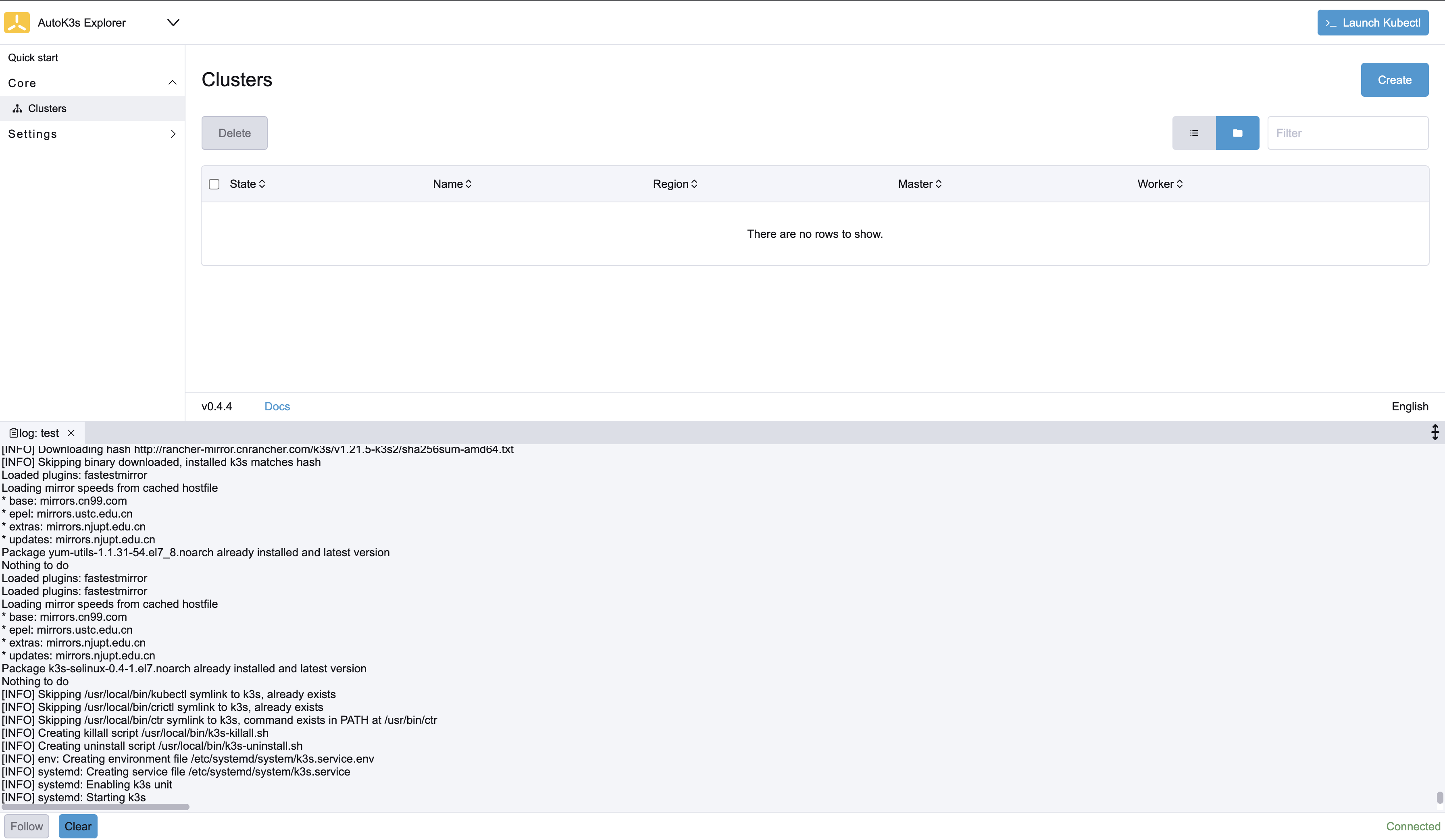 [BUG] cluster created but not displayed in UI · Issue #353 · cnrancher/autok3s · GitHub