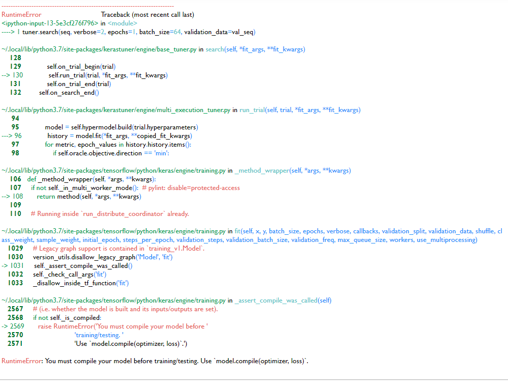 Runtimeerror You Must Compile Your Model Before Trainingtesting Use `pileoptimizer 3919