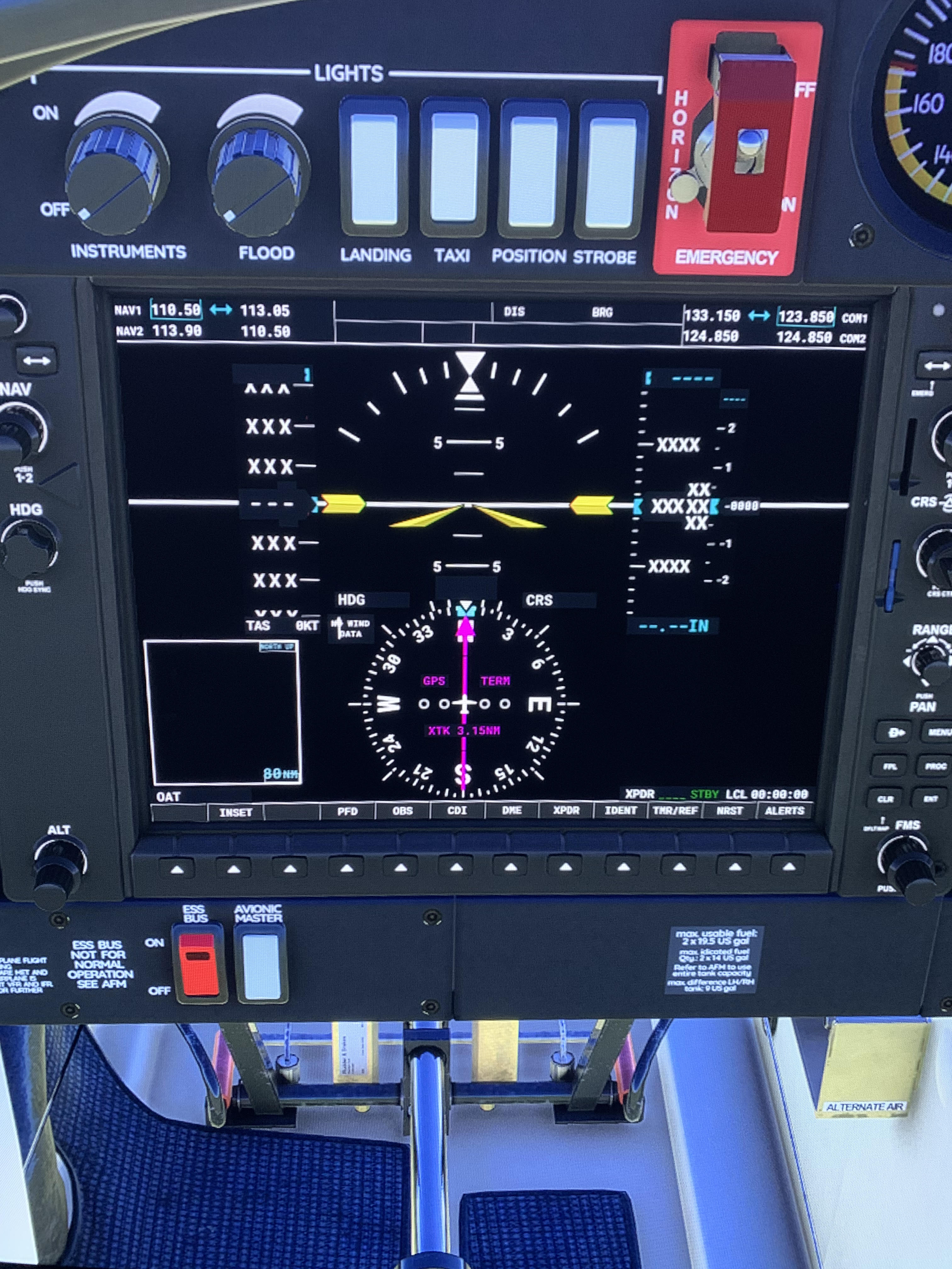 G1000 and the G3000 primary flight display not displaying any data for ...