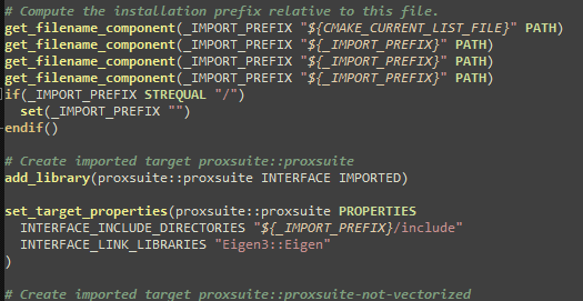 [cmake] Hardcoded path in install space · Issue #14 · Simple-Robotics/proxsuite · GitHub