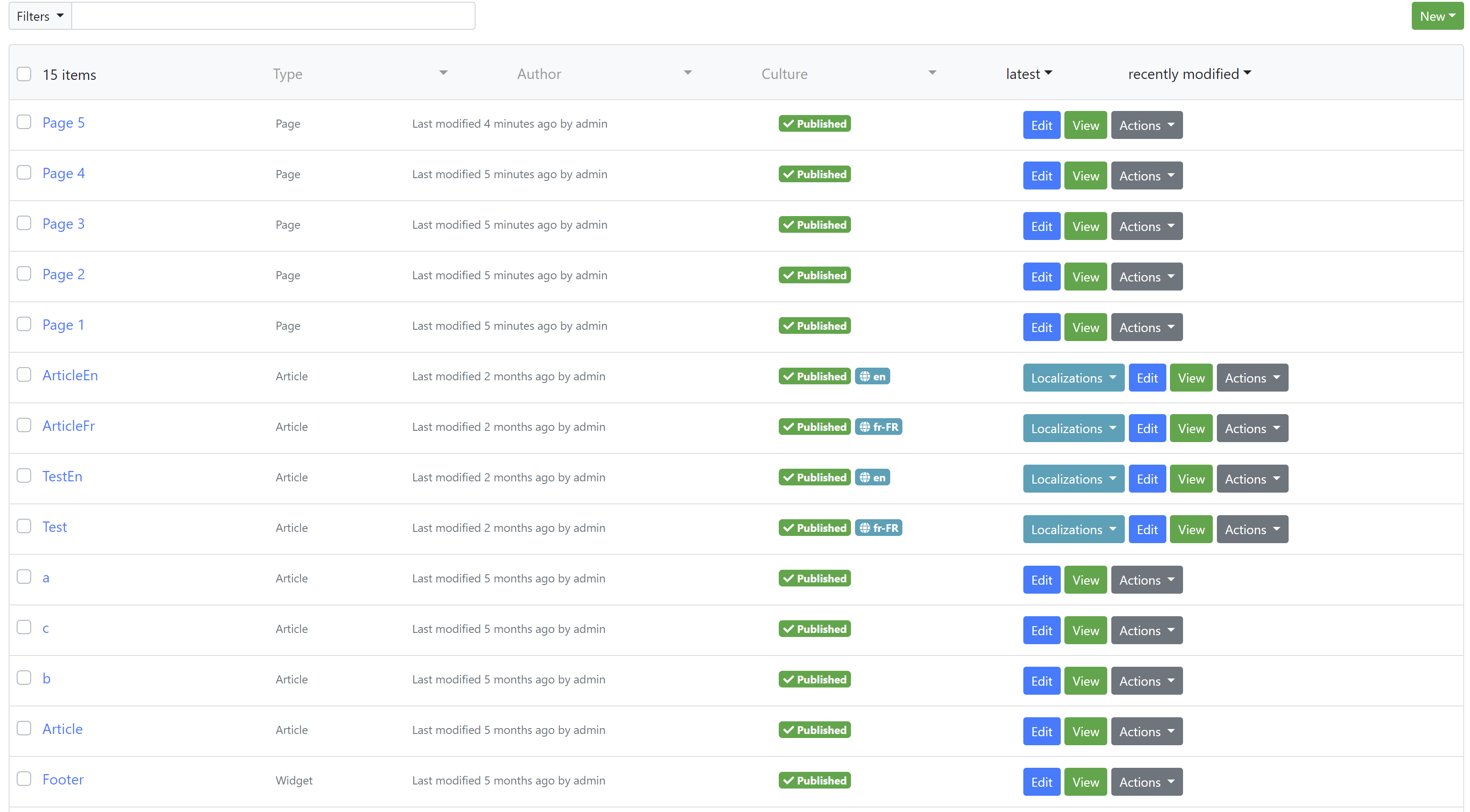 Content items: Bulk actions and Filters UX · Issue #4358 · OrchardCMS/OrchardCore · GitHub