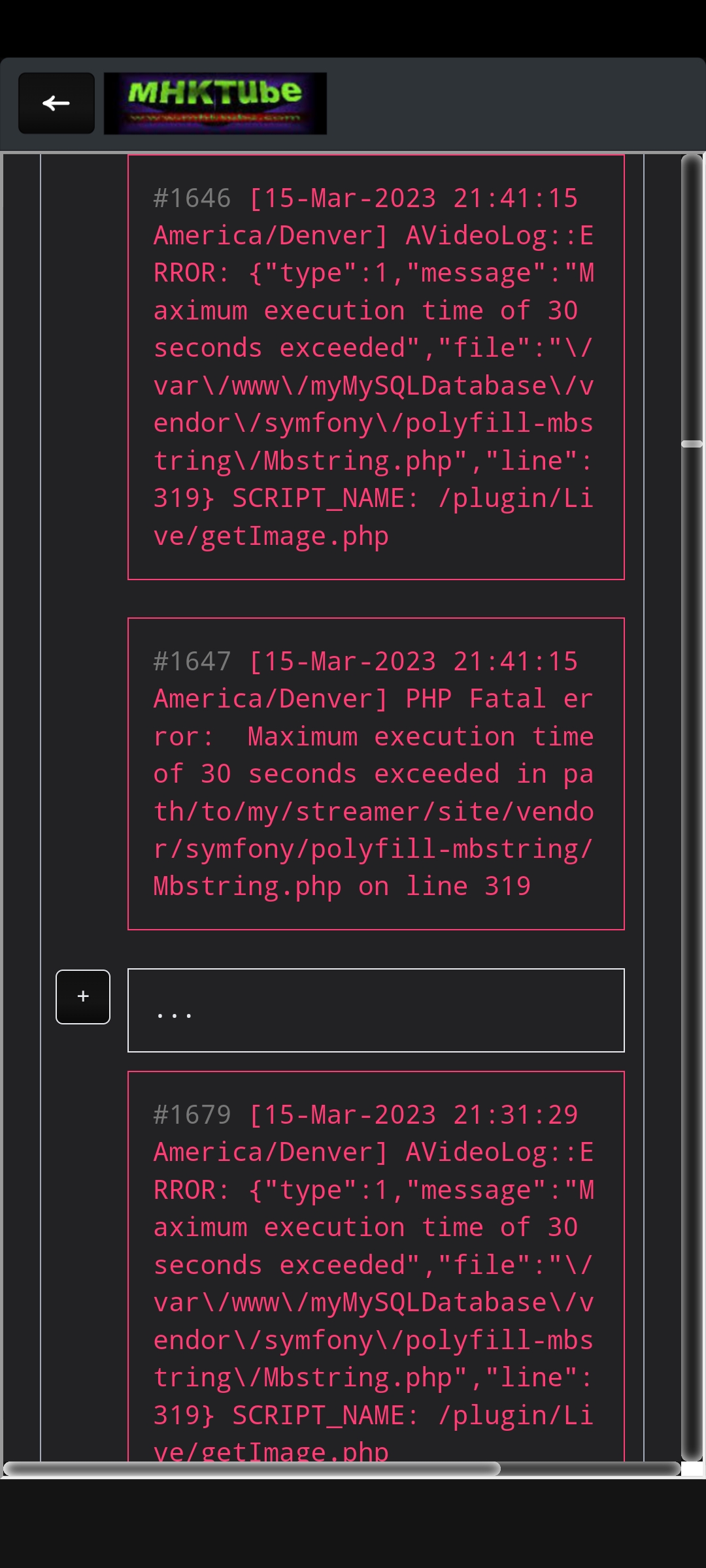 Latest errors · Issue #7806 · WWBN/AVideo · GitHub
