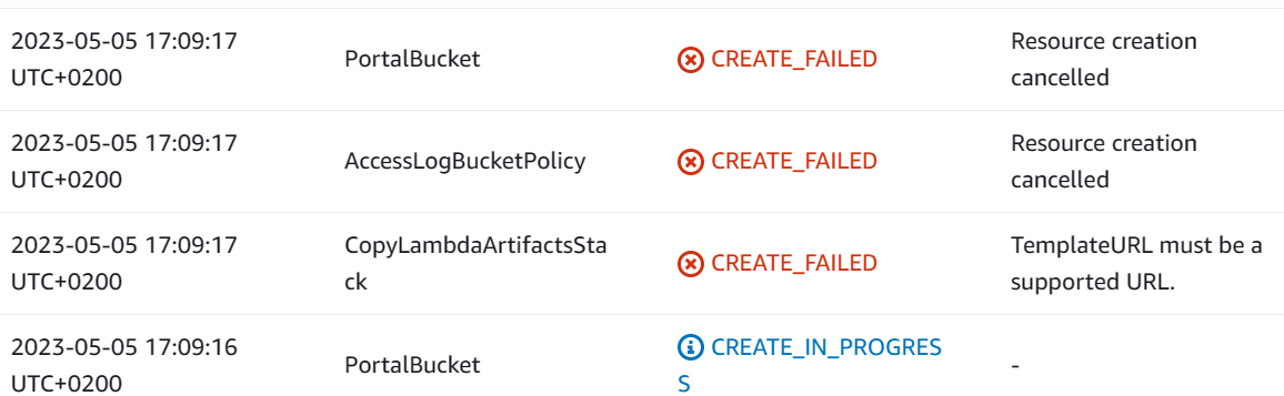 CopyLambdaArtifactsStack - TemplateURL must be a supported URL. · Issue ...