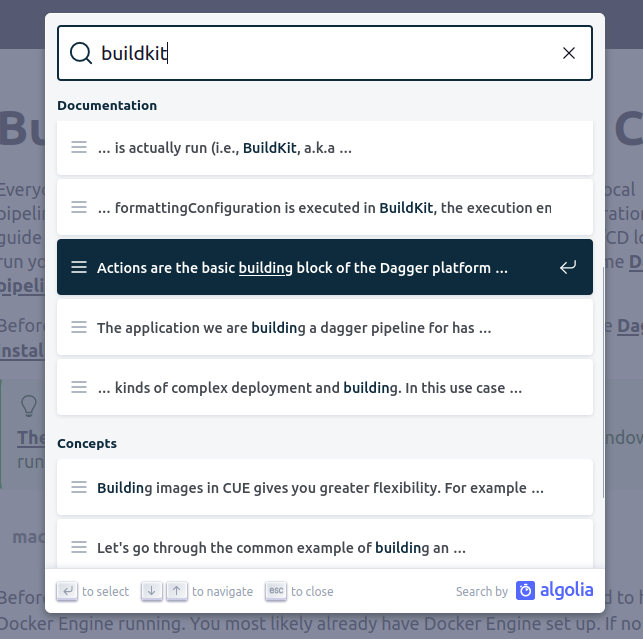 Spike to diagnose issues with documentation search so we can create a fix · Issue #2557 · dagger ...
