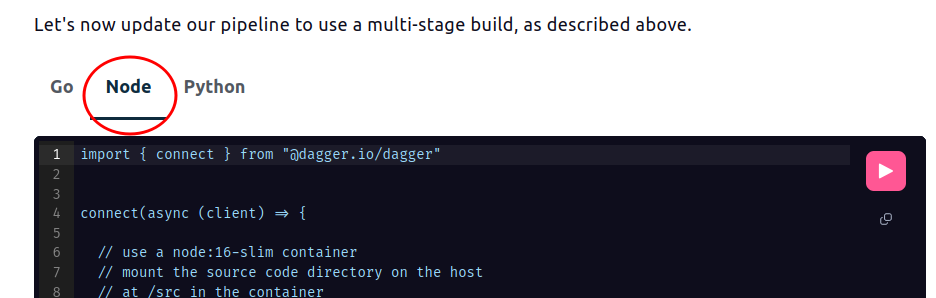 Selecting a specific language in code snippets does not persist consistently across pages ...