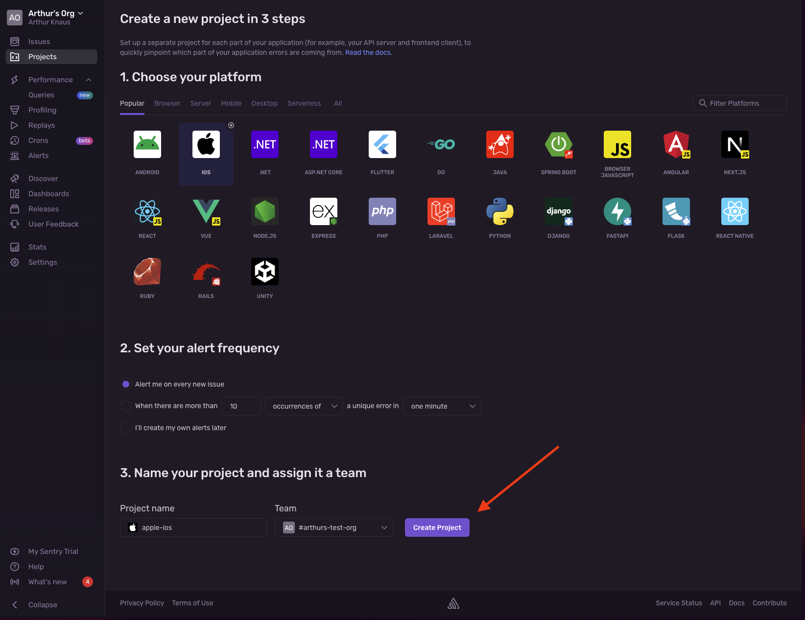 Consolidate project creation events · Issue #57967 · getsentry/sentry · GitHub
