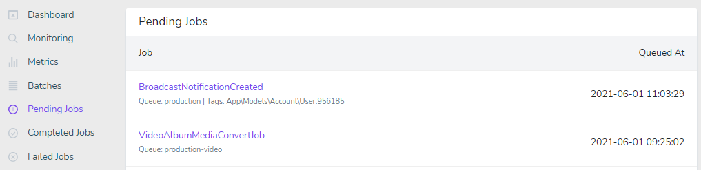 Complete jobs not leaving the pending queue · Issue #1034 · laravel/horizon · GitHub