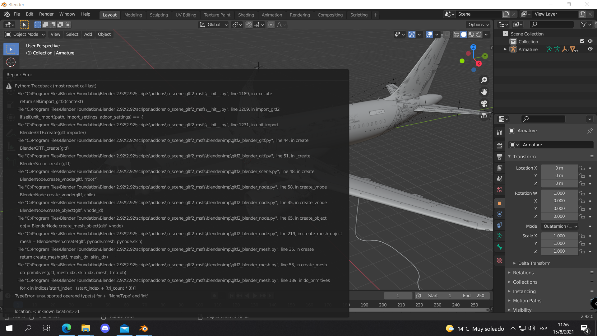 Unable to import any model · Issue #3 · flybywiresim/msfs2blender2msfs · GitHub