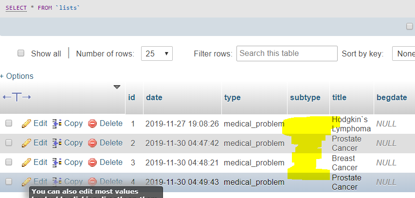 Medical_problem subtype not logged in list table. · Issue #2826 ...