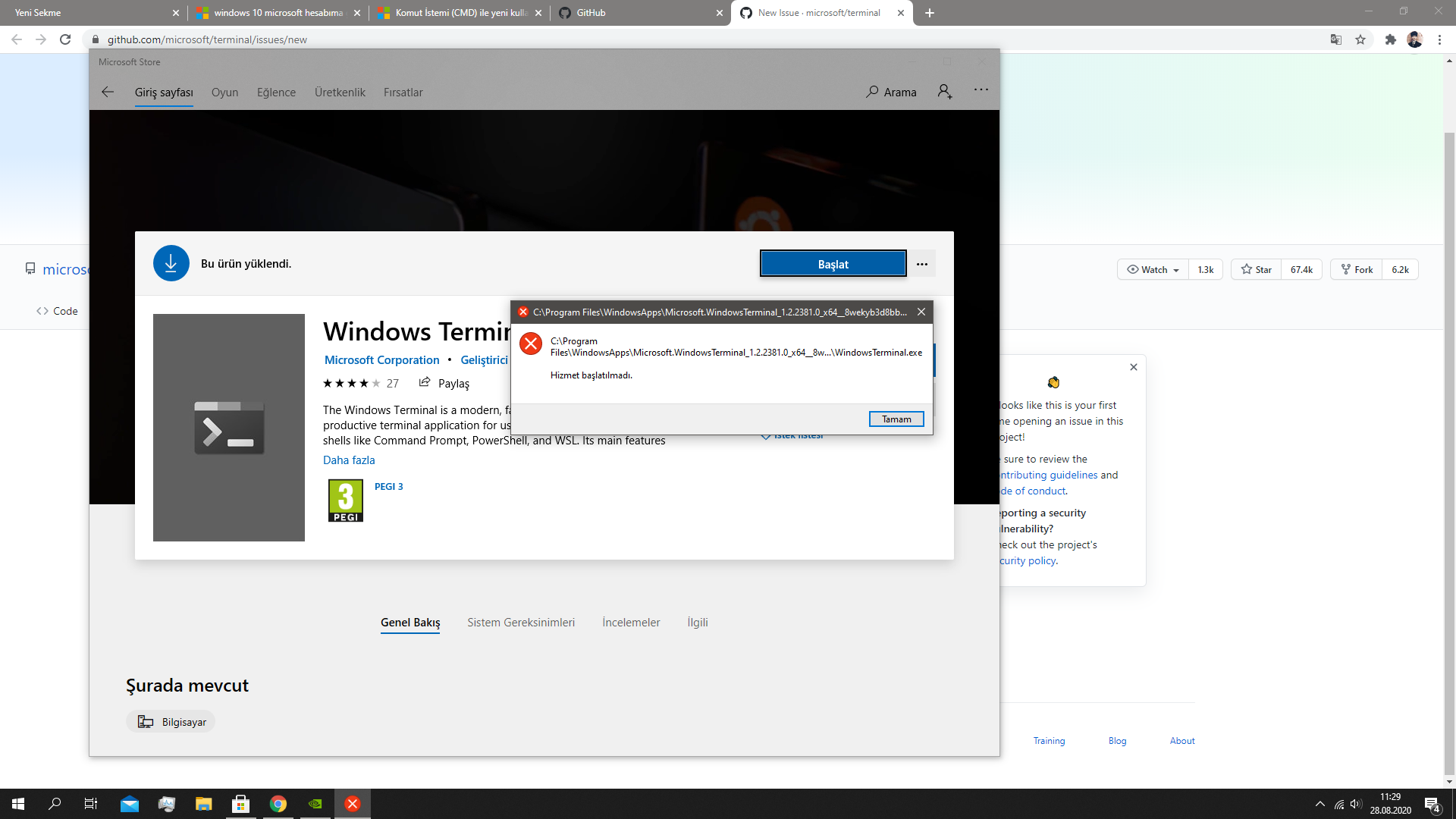 I cant start terminal · Issue #7444 · microsoft/terminal · GitHub