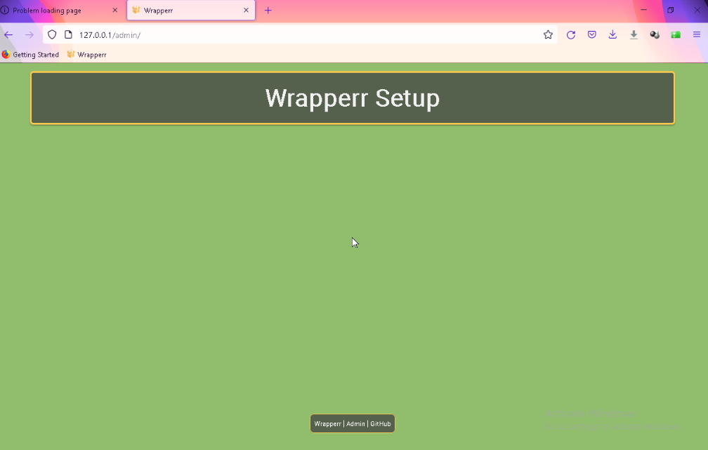 Cannot Configure Wrapper On Docker Localhostadmin Just Has Title Wrapper Setup And