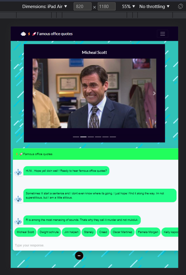 GitHub - aasim-syed/the-office-simplechatbot: From one office fan boi to another.