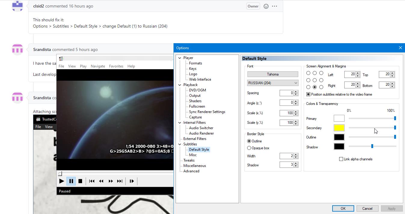 Problem with subtitles in version 1.9.9x64 · Issue #884 · clsid2/mpc-hc · GitHub