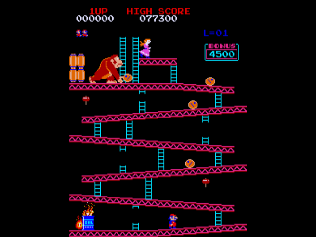Donkey Kong II - Jumpman Returns (and other clones) have a strange blue ...