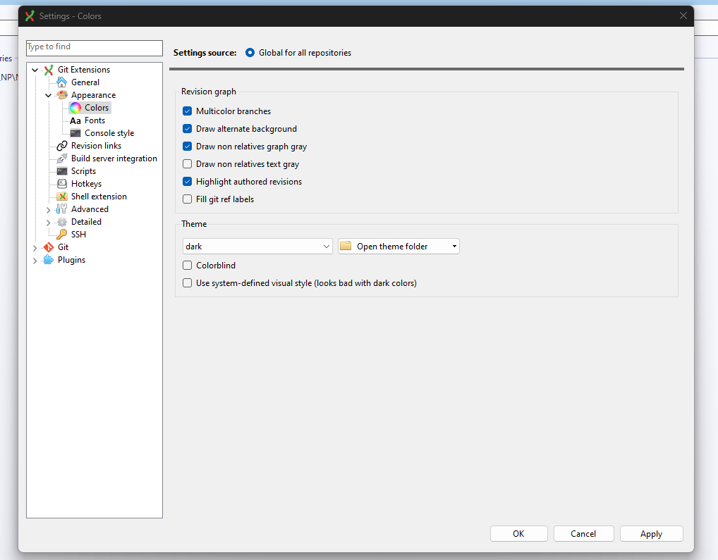 Dark Theme Does Not Work On Version 400 · Issue 10331 · Gitextensionsgitextensions · Github