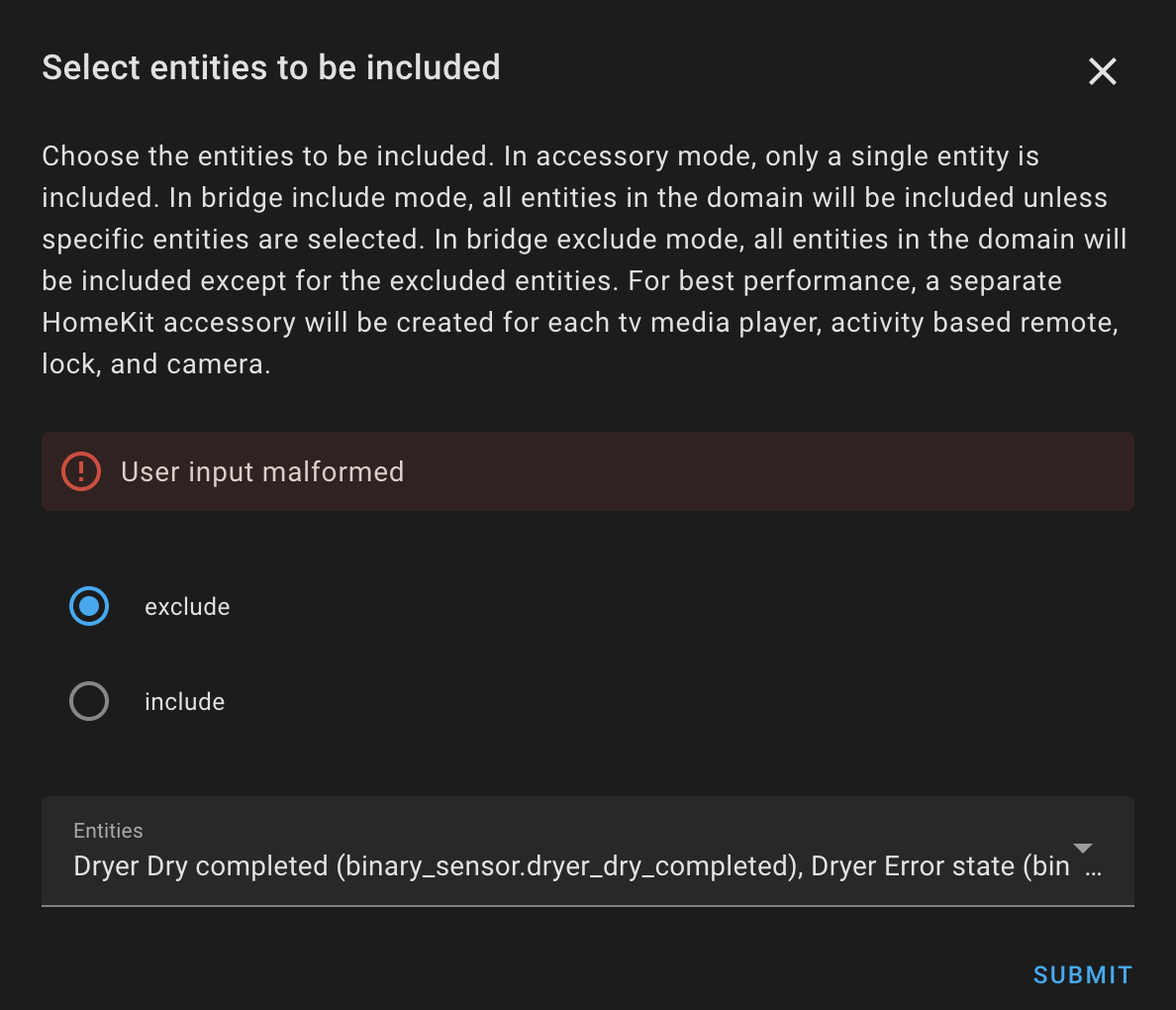 Homekit User Input Malformed Error Message · Issue 20167 · Home Assistanthome 