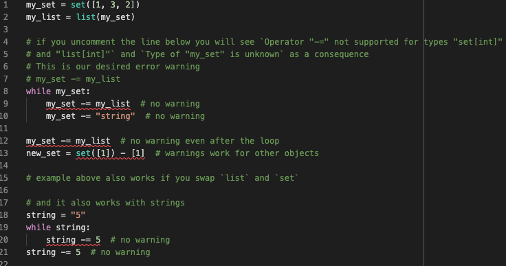 `while something` breaks type mismatch detection for `something ...