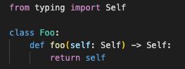 Python 3.11 typing.Self not recognized · Issue #4540 · microsoft/pyright · GitHub