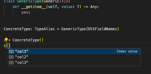 Unable to autosuggest members with typing.Literal types when used in Generic classes · Issue ...