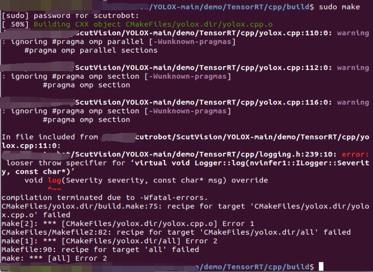 TensorRT8 in C++ ERROR · Issue #1060 · Megvii-BaseDetection/YOLOX · GitHub