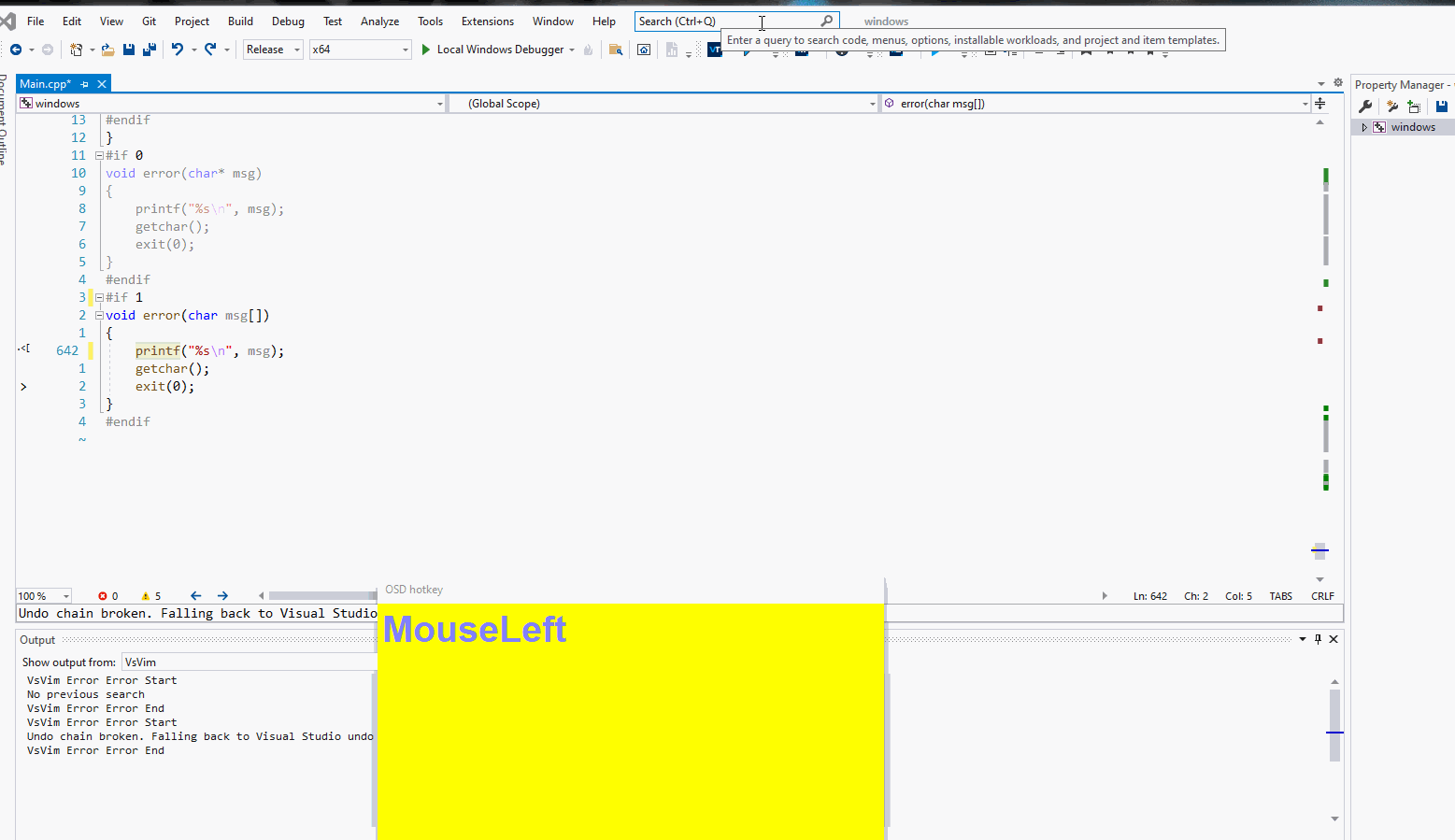 Unable to get expected behaviour from multiple cursor · Issue #2959 · VsVim/VsVim · GitHub