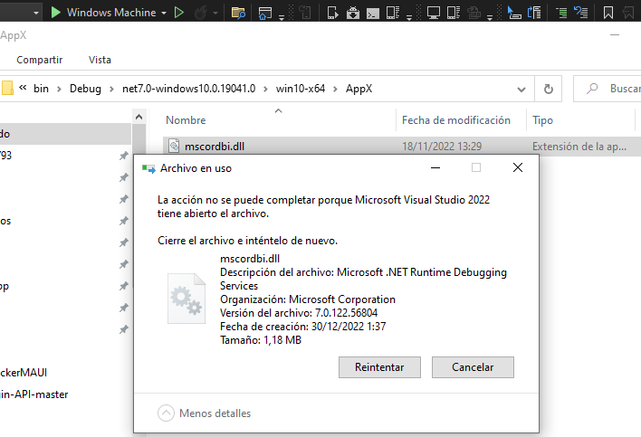Debugging a self-contained app locks its mscordbi.dll · Issue #3081 · dotnet/diagnostics · GitHub