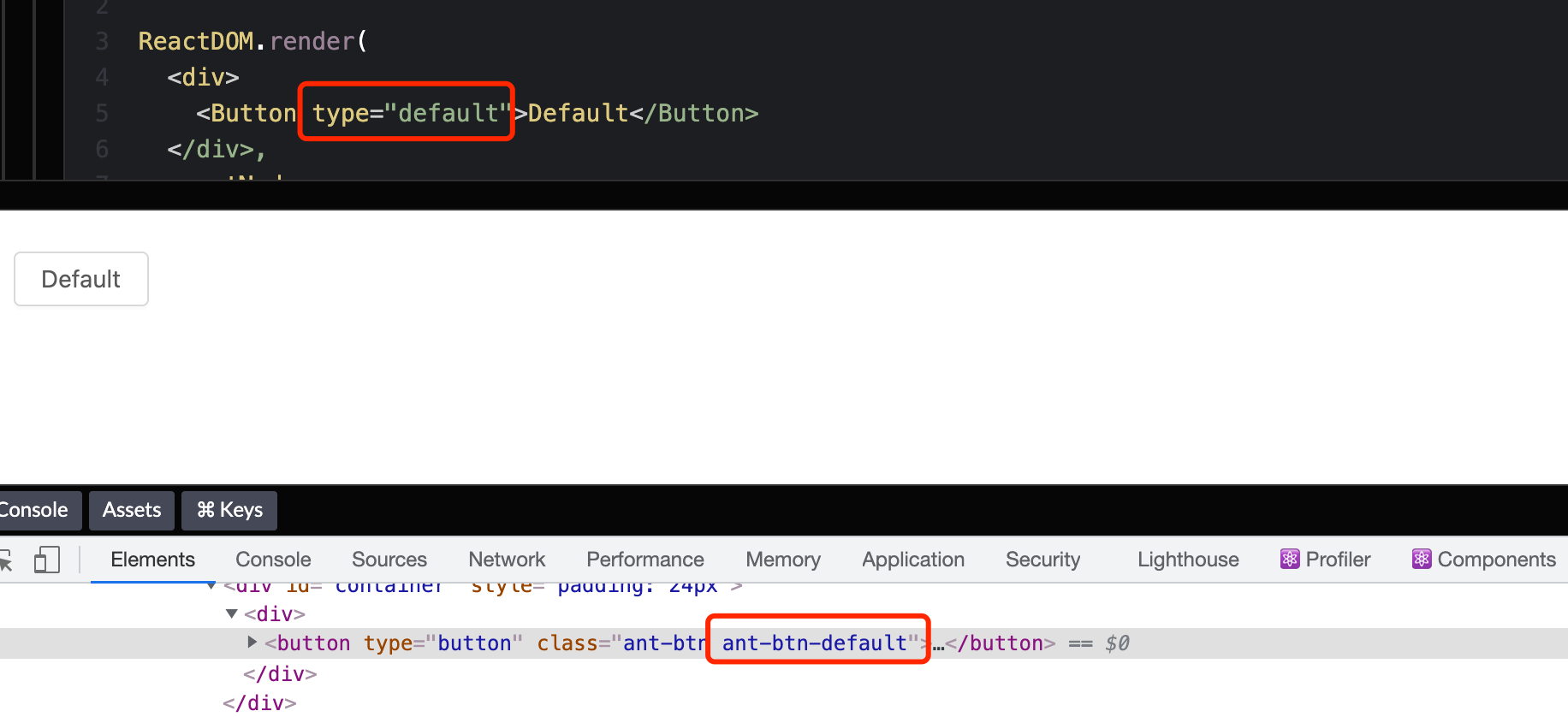 Button: 4.17.0版本以上的button, type设置为default之后, 最终没有ant-btn-default的class · Issue #33996 · ant ...