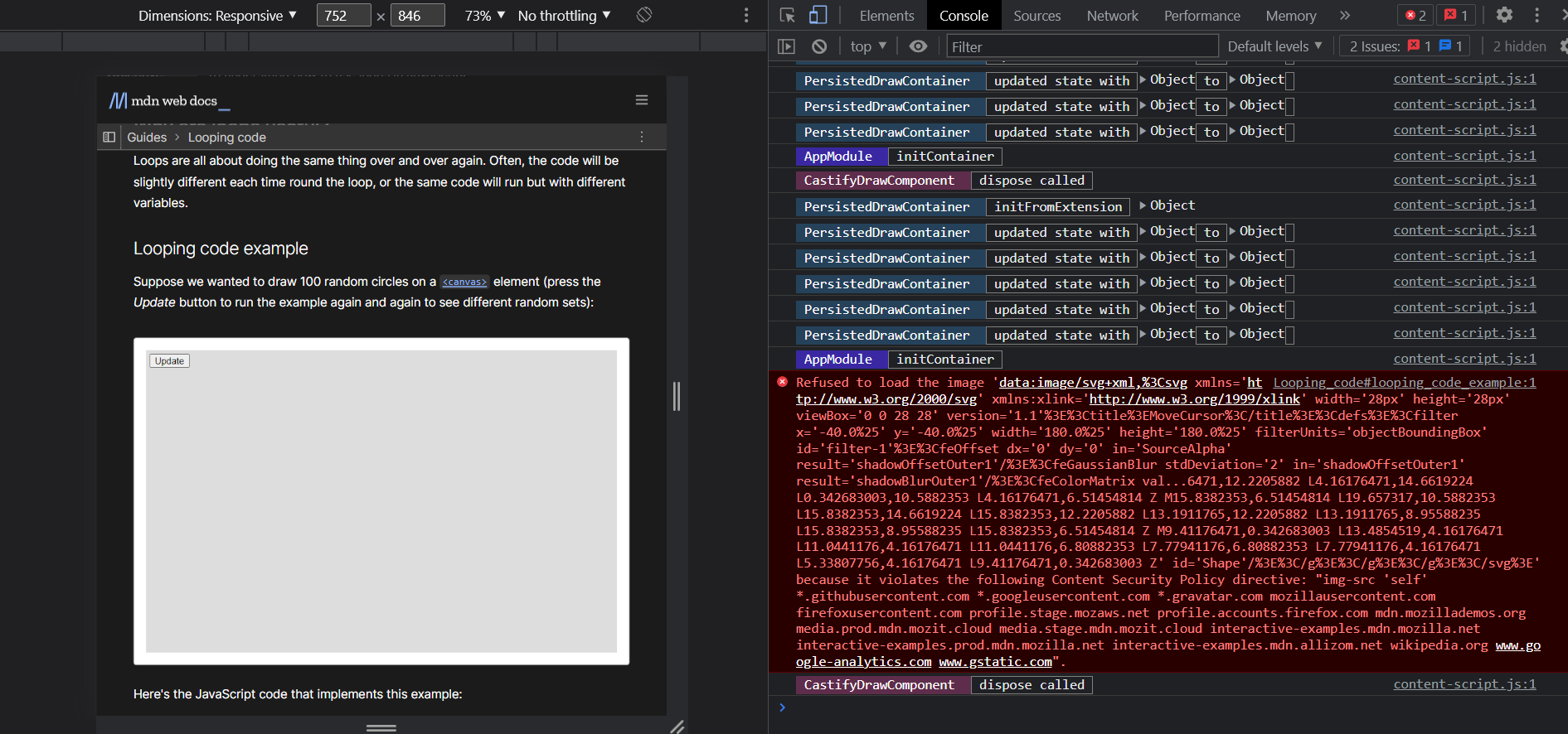 Update button isn't working · Issue #8550 · mdn/yari · GitHub