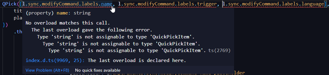 No overload matches · Issue #176145 · microsoft/vscode · GitHub