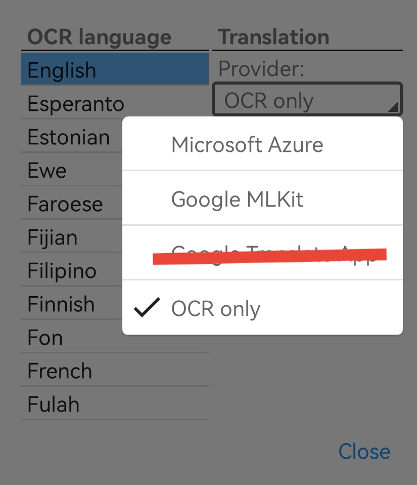 (Suggestions) instead of Google translate app choose your favorite app · Issue #217 · firemaples ...