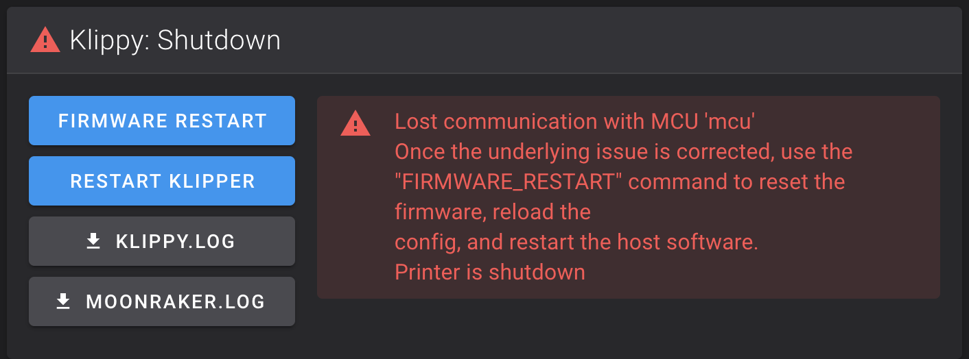 Get Mcu Shutdown Error In Last 3 Consecutive Print · Issue 4115 · Klipper3dklipper · Github 5094