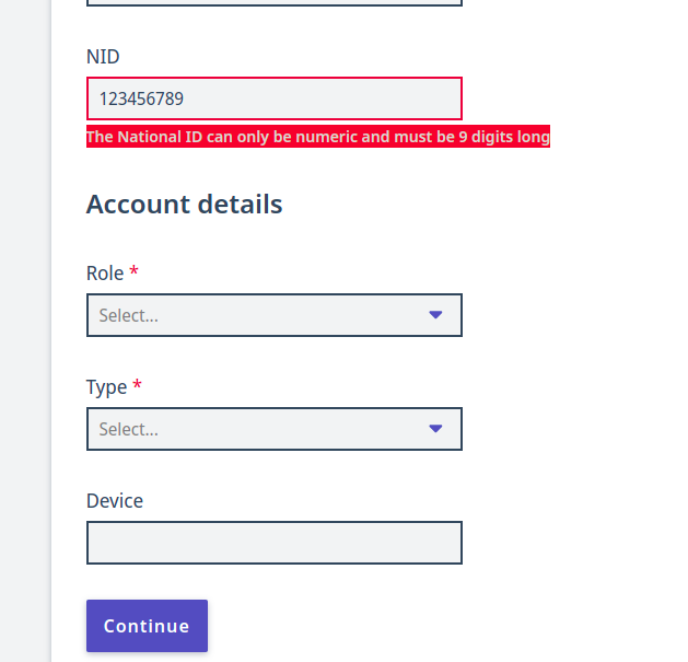 As a System user after clicking new user NID field is taking as invalid though input is valid ...
