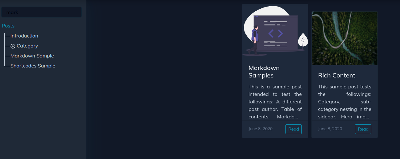 Result cards after searching have wrong format. · Issue #811 · hugo-toha/toha · GitHub