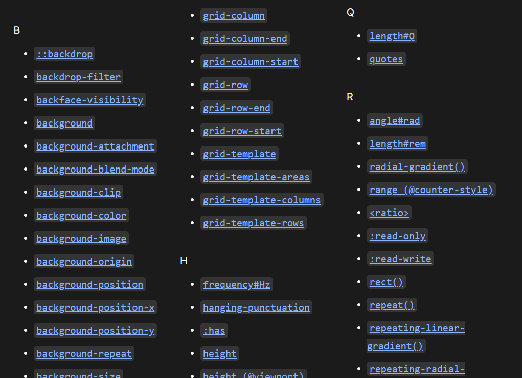 Index format navigation · Issue #6601 · mdn/yari · GitHub