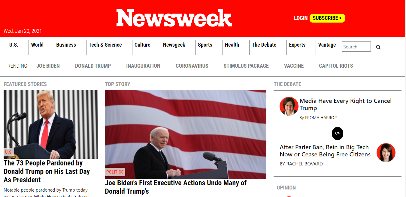 GitHub - YuvrajM108/Newsweek-replica: In this project, the home page of the Newsweek website is ...